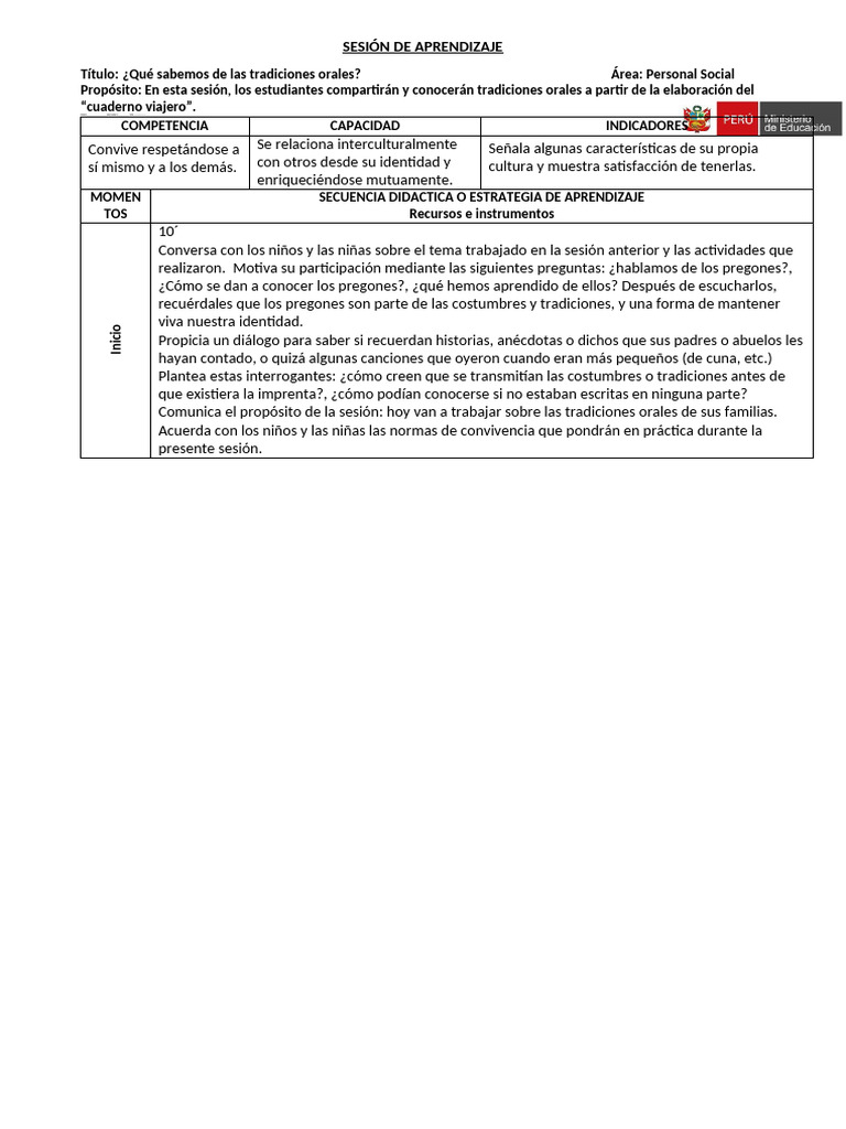 Tradiciones orales en el aula | PDF | Aprendizaje | Tradición oral