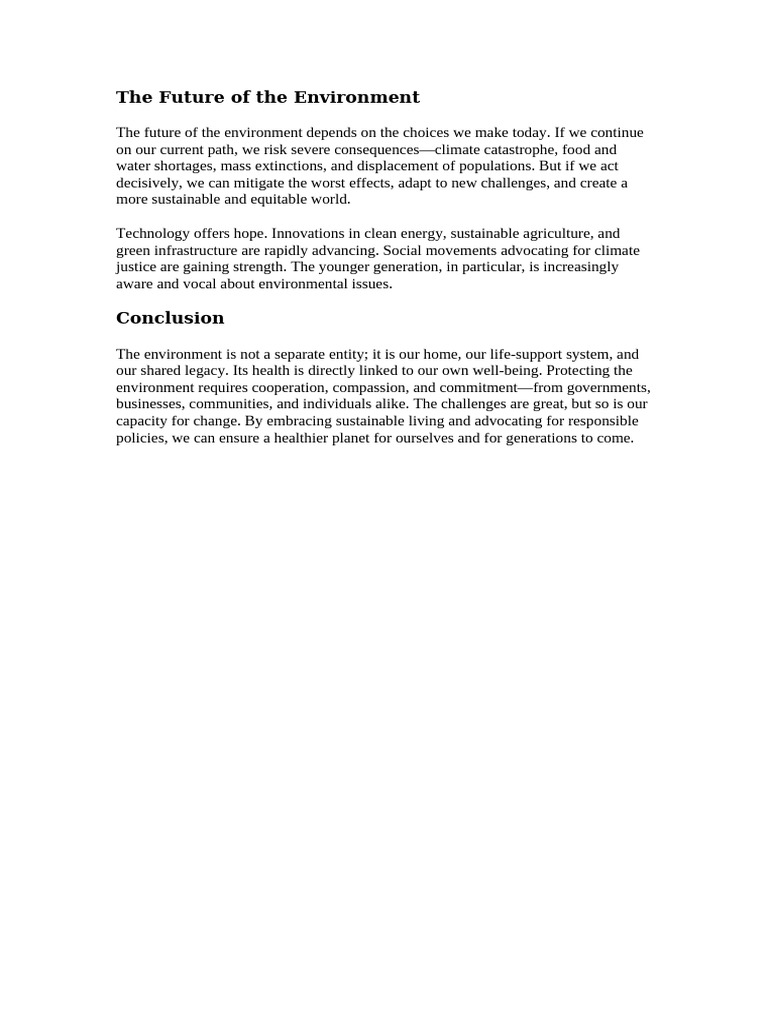 The Future of The Environment | PDF