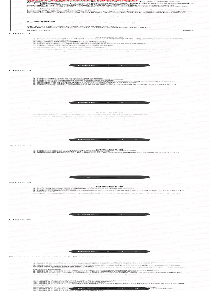 22218 CPR C Programming MSBTE Exam Important Unit-wise Questions | PDF