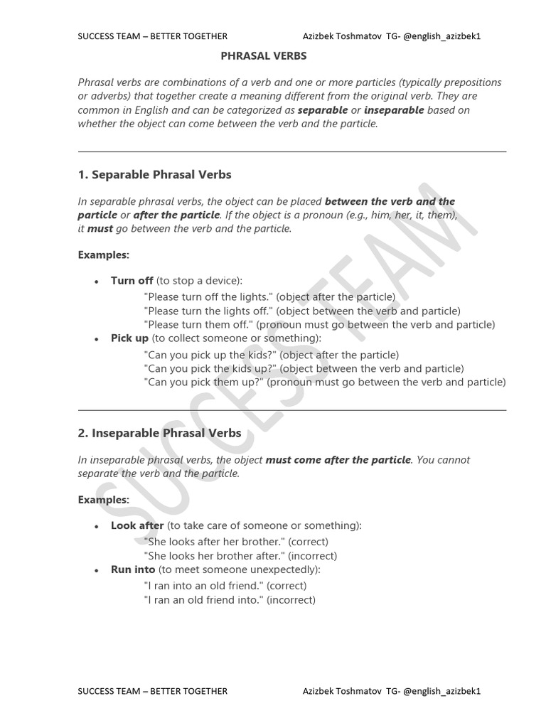 Understanding Phrasal Verbs | PDF | Verb | Grammar