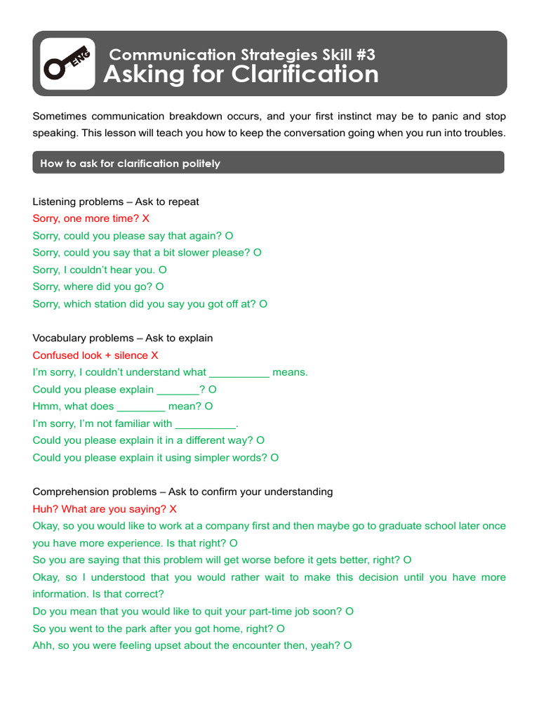 Skill #3 - Asking For Clarification | PDF | Pupa | Insects