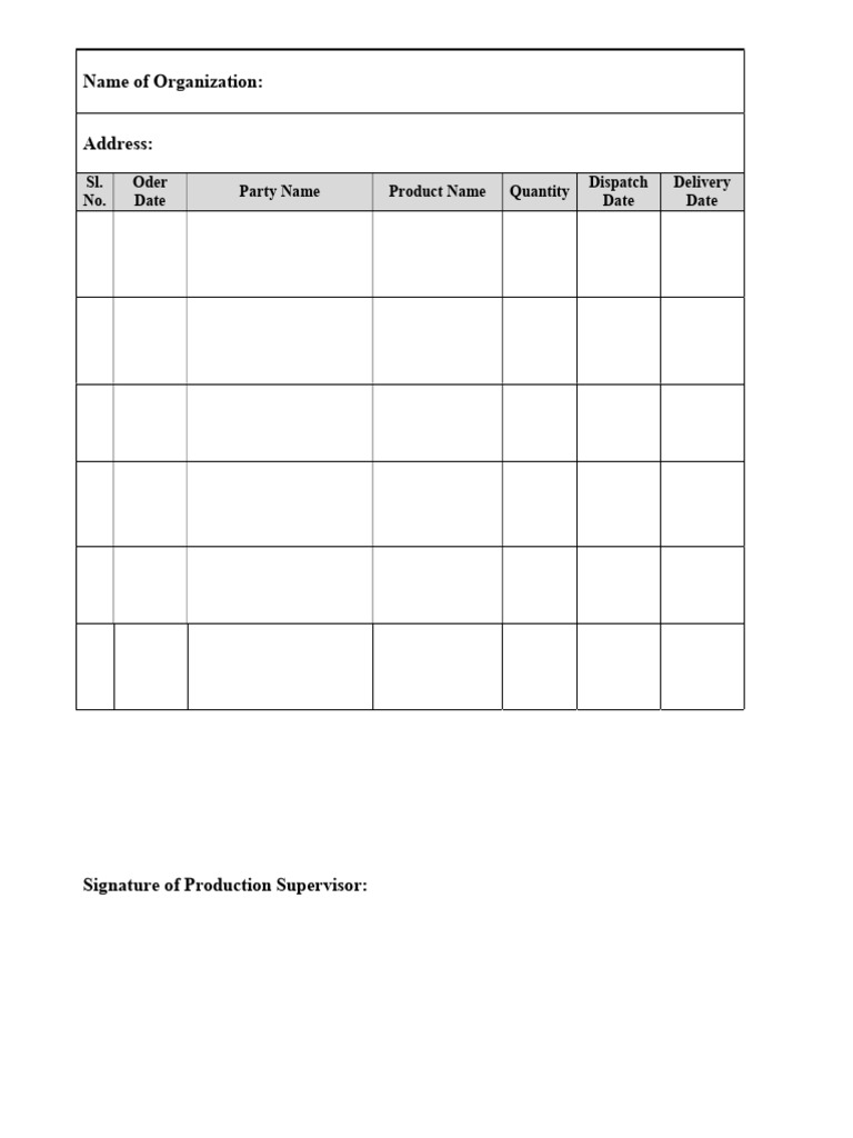 Delivery Sheet | PDF