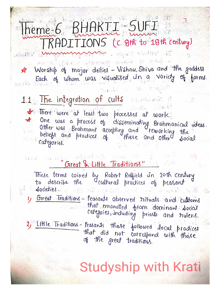 Bhakti, Sufi and Traditions Notes | PDF