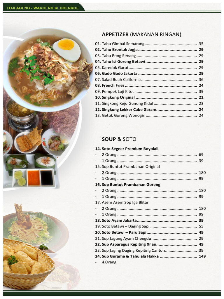 Menu Variasi Makanan Waroeng | PDF