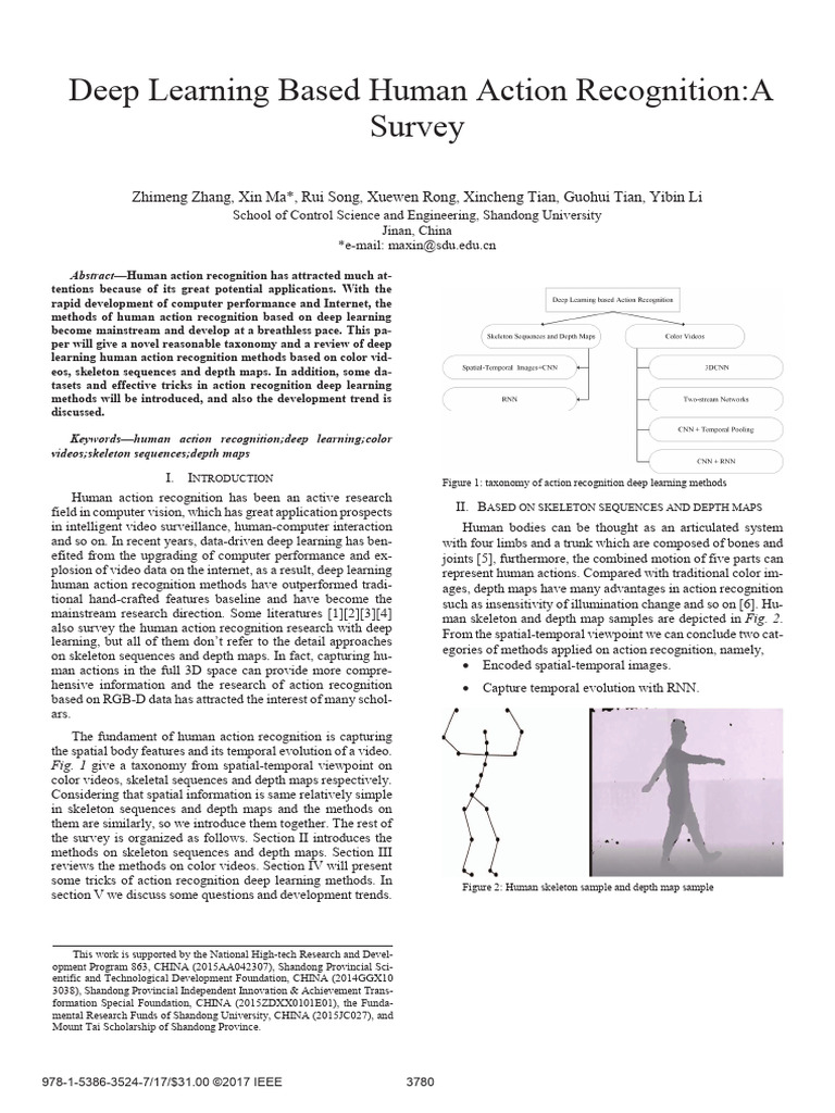 2017 Deep Learning Based Human Action Recognition A Survey Pdf Deep Learning Machine