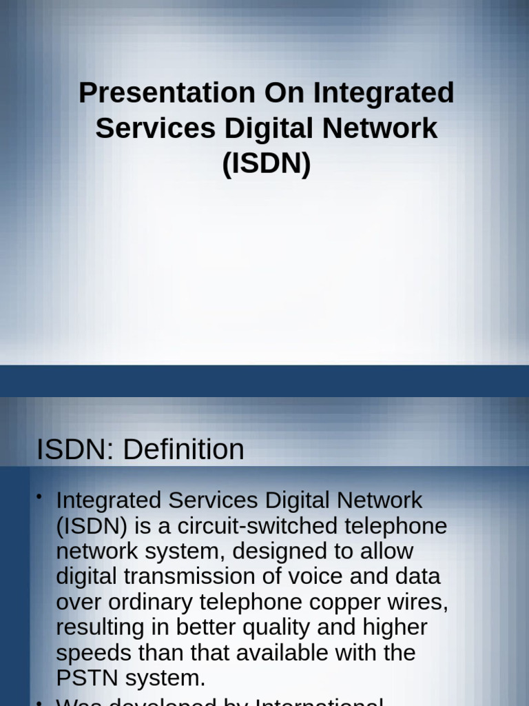 Overview of Integrated Services Digital Network | PDF | Computer ...