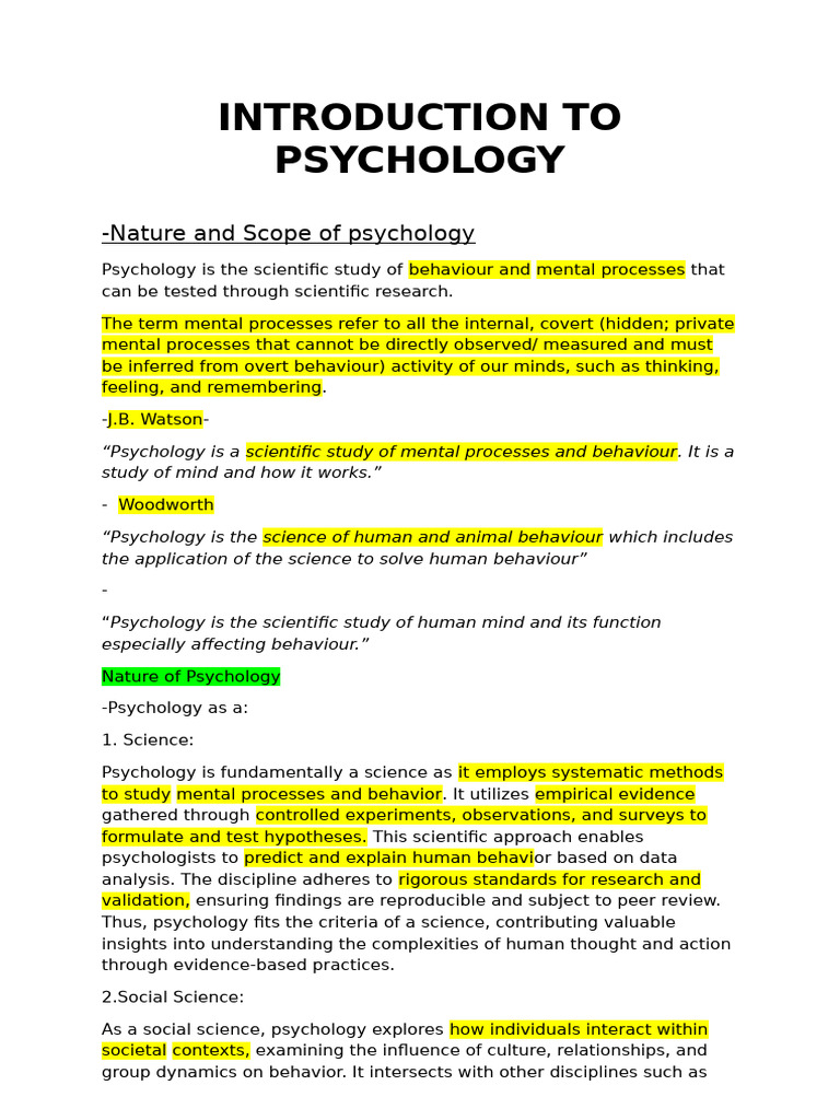 Introduction To Psychology | PDF | Axon | Psychology