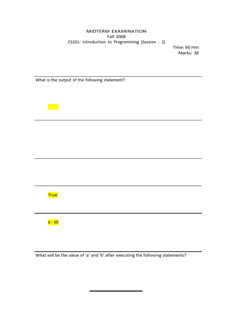 cs201 Midterm Solved Mcqs With Reference by Eagle - Eye 1 | PDF | Pointer (Computer Programming ...
