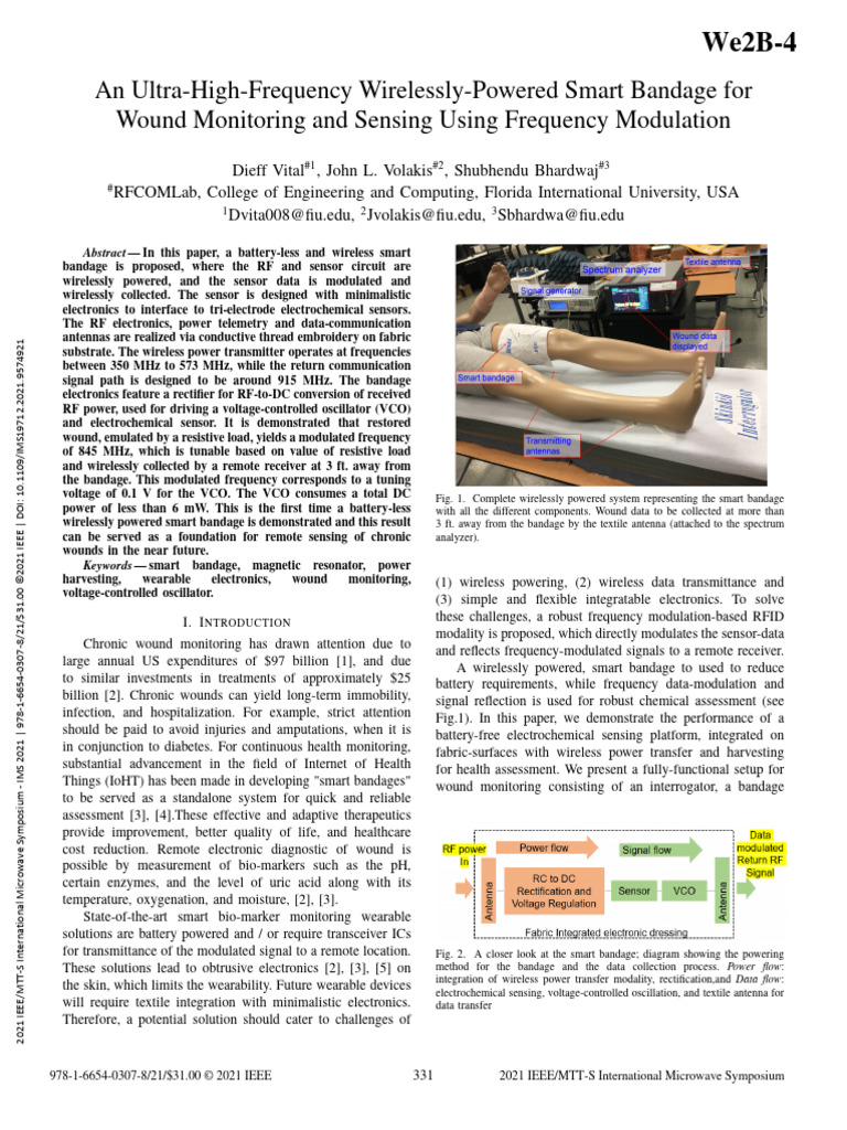 An Ultra-High-Frequency Wirelessly-Powered Smart Bandage For Wound ...