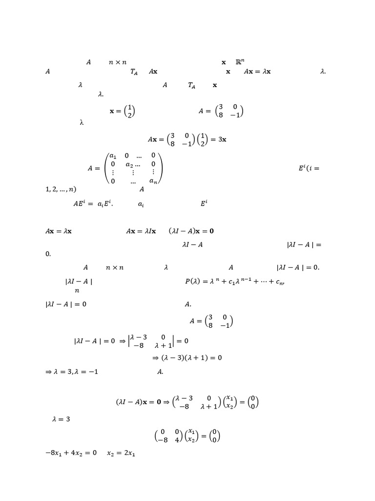 Eigenvalues and Eigenvectors - Updated | PDF | Eigenvalues And Eigenvectors | Vector Space