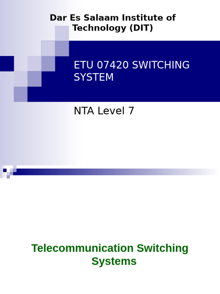Overview of Telecommunication Switching Systems | PDF | Telephone ...