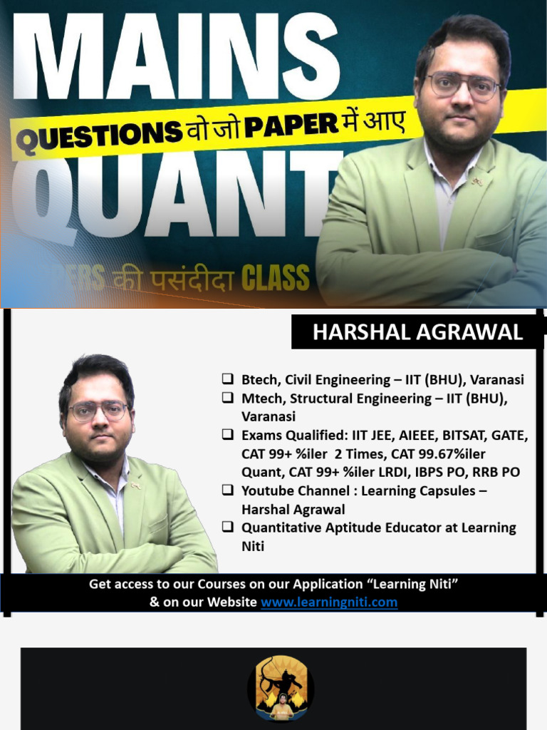 Mains Quant , 30 April, Harshal Sir Learning Capsules (2)_1201a471-Ea4d ...