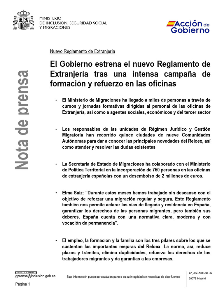NDP RLOEX | PDF | Migración humana | España