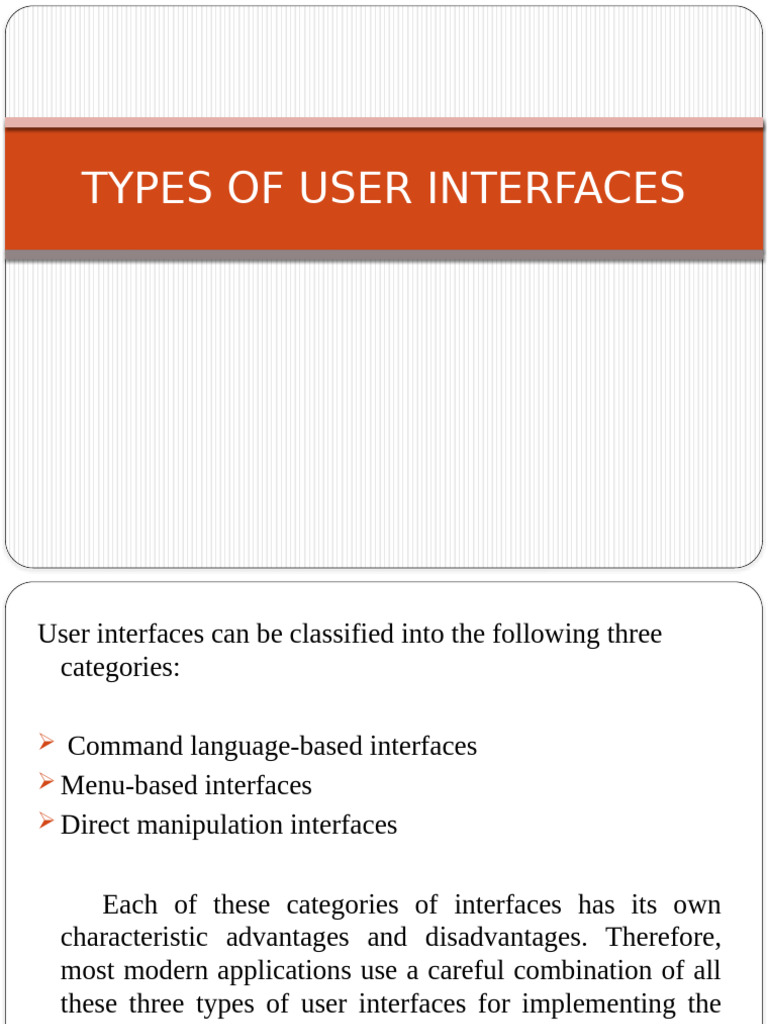 Types of User Interfaces | PDF | Menu (Computing) | Icon (Computing)