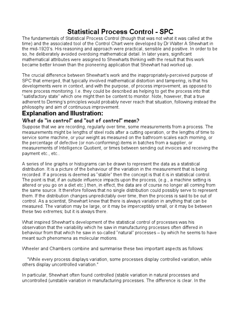 Statistical Process SPC | PDF | Production And Manufacturing | Business