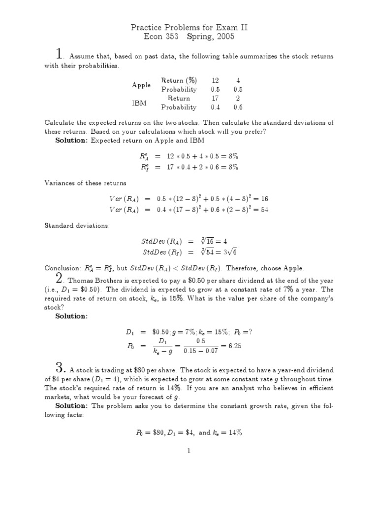 Stock Return Calculations and Analysis | PDF | Teaching Methods & Materials