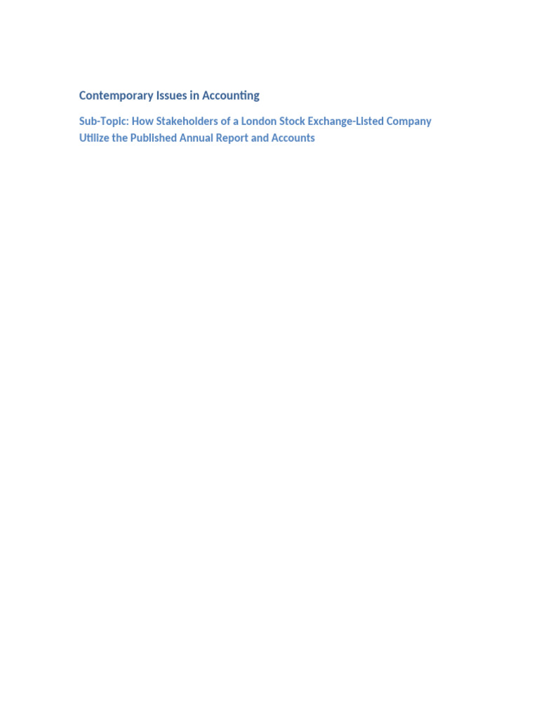 Accounting Stakeholders | PDF
