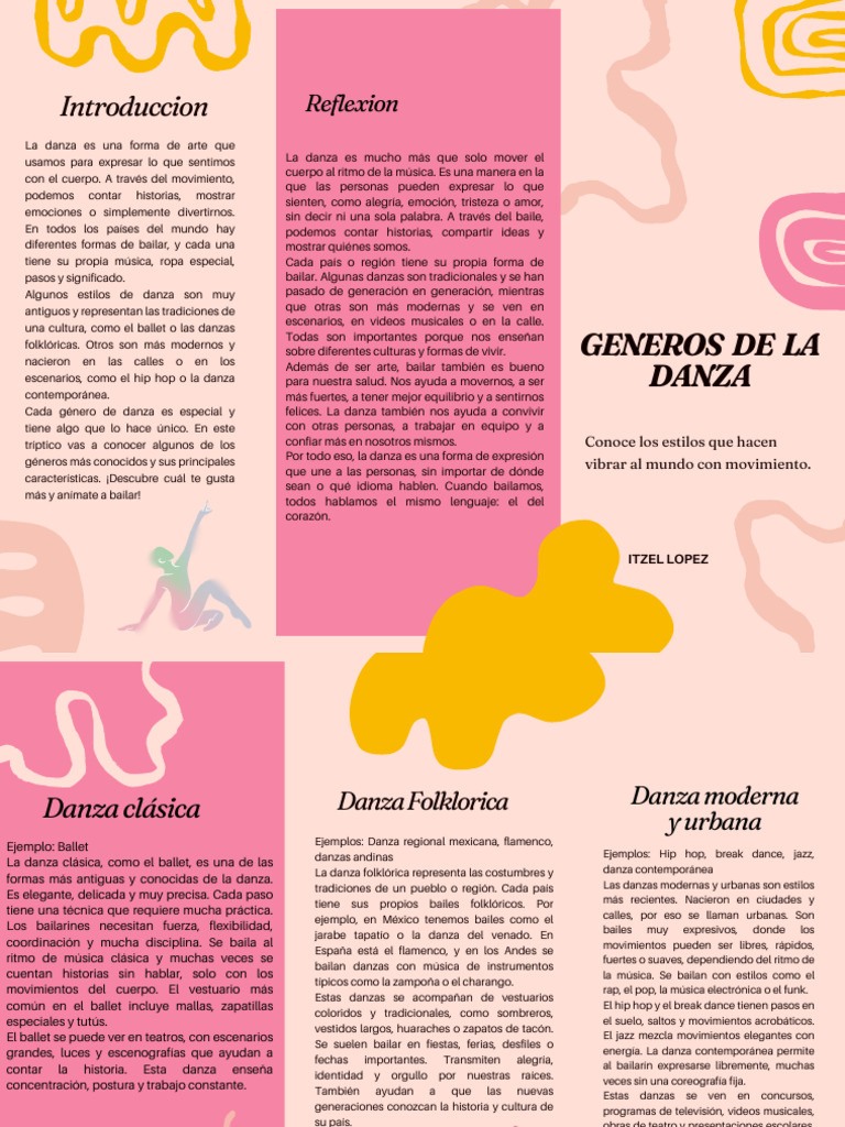 Triptico Generos de La Danz | PDF | Bailes | Ballet