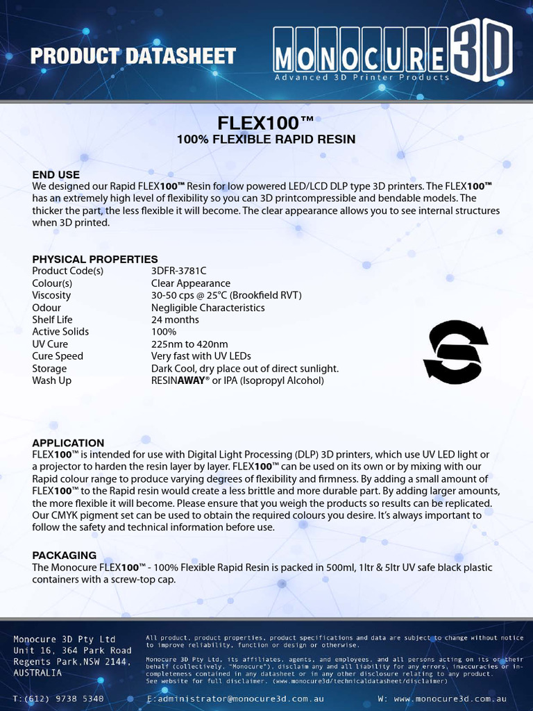 Data Sheet Monocure Flex 100 | PDF