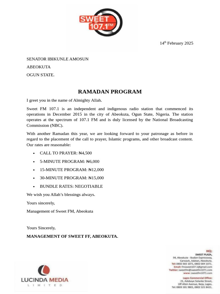Ramadan Request Form | PDF