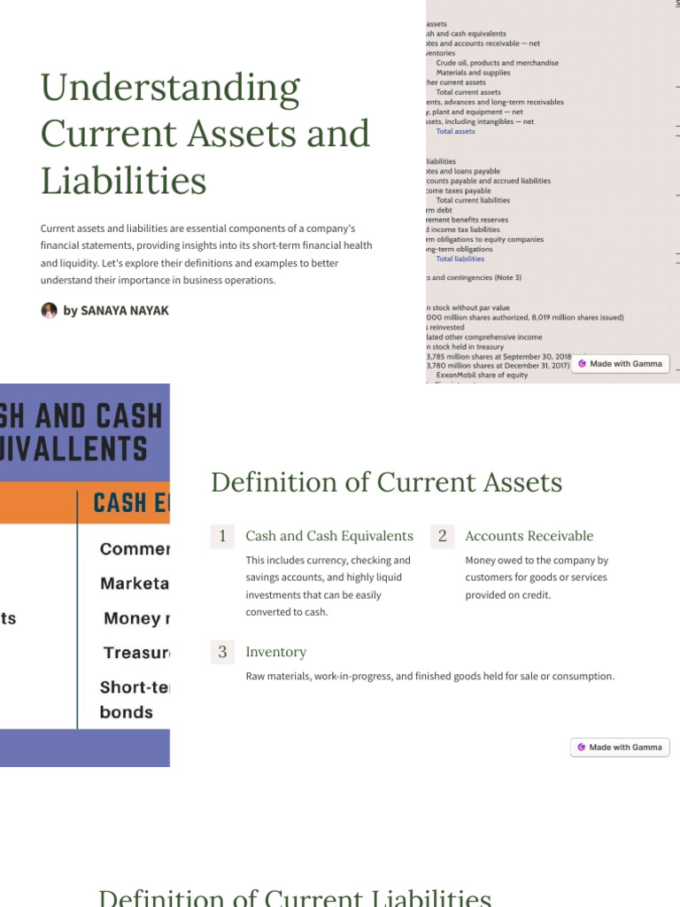 Understanding Current Assets and Liabilities | PDF
