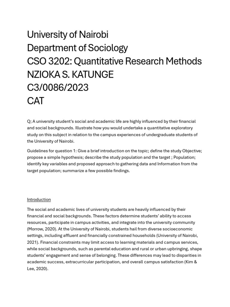 Quantitative Research Methods (CAT) | PDF | Statistics | Survey Methodology