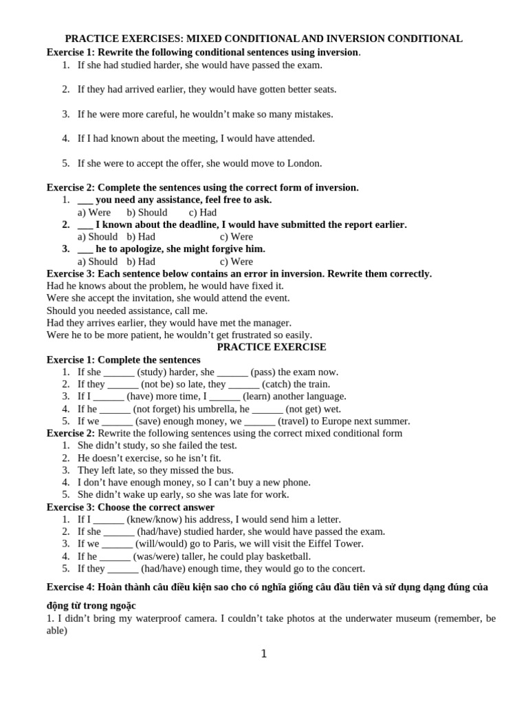 Grammar Mixed Conditional and Inversion Conditional | PDF | Natural Environment