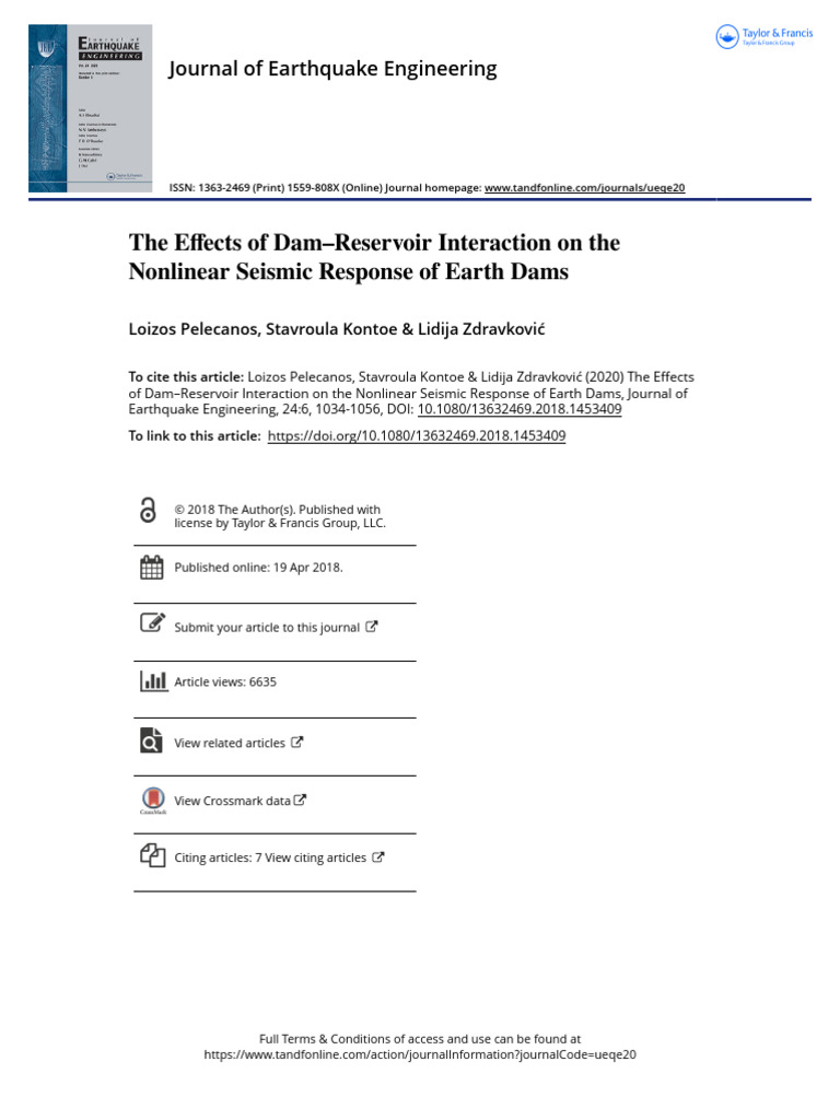 The Effects of Dam Reservoir Interaction On The Nonlinear Seismic ...
