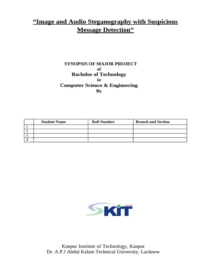 Synopsis Format 2024-25 | PDF