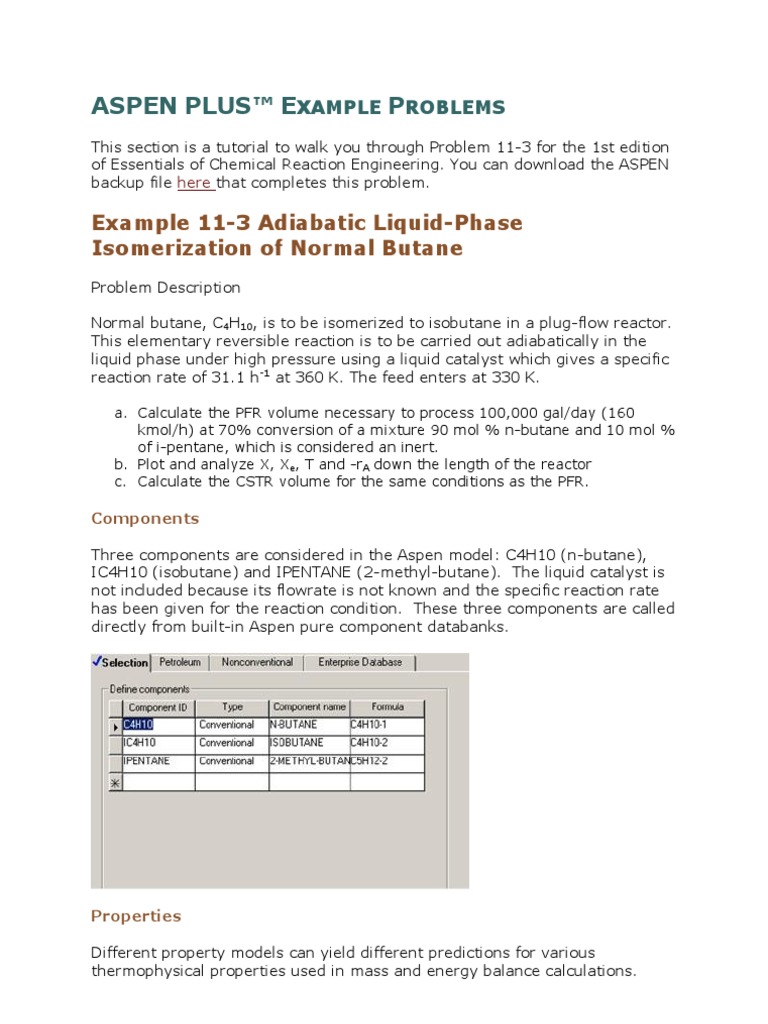 Aspen Plus | Chemical Reactor | Chemical Reactions