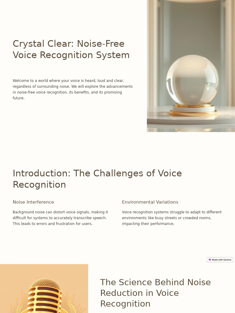 Crystal Clear Noise Free Voice Recognition System | PDF | Speech ...
