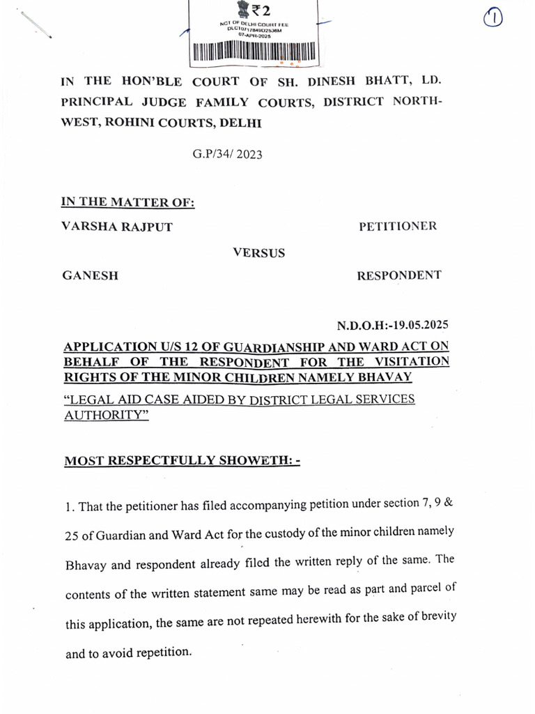 Application for Child Visitation Rights | PDF | Social Institutions ...