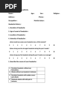 HIT-6 Headache Impact Assessment Tool | PDF | Headache | Pain