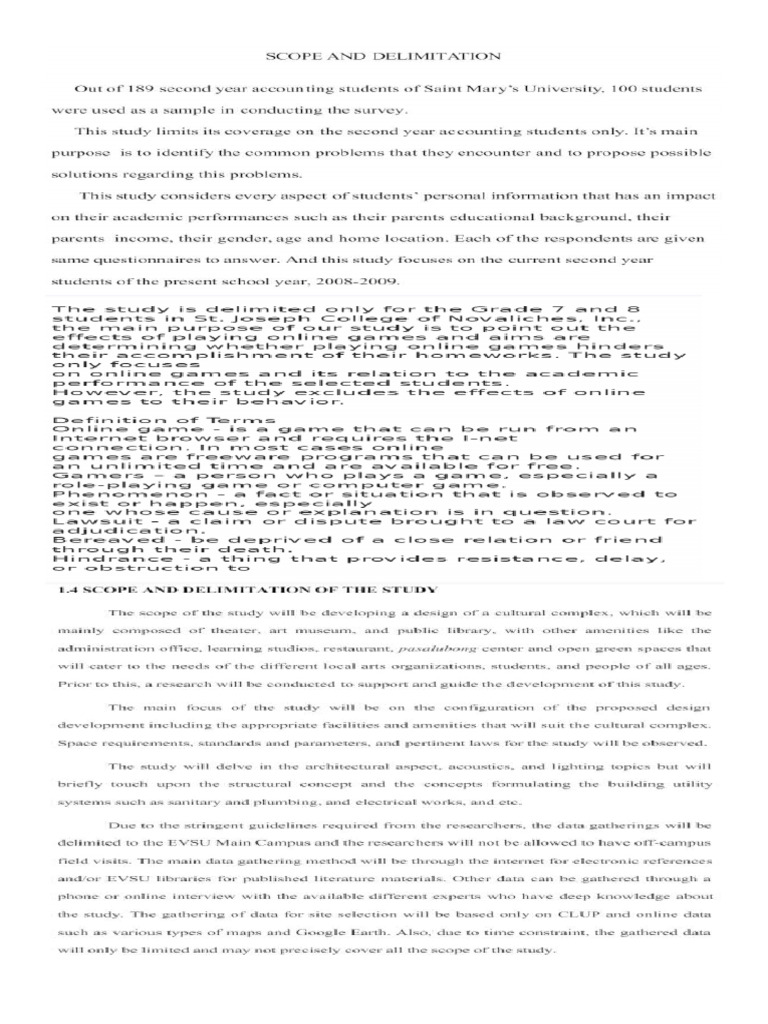 Scope and Limitation | PDF