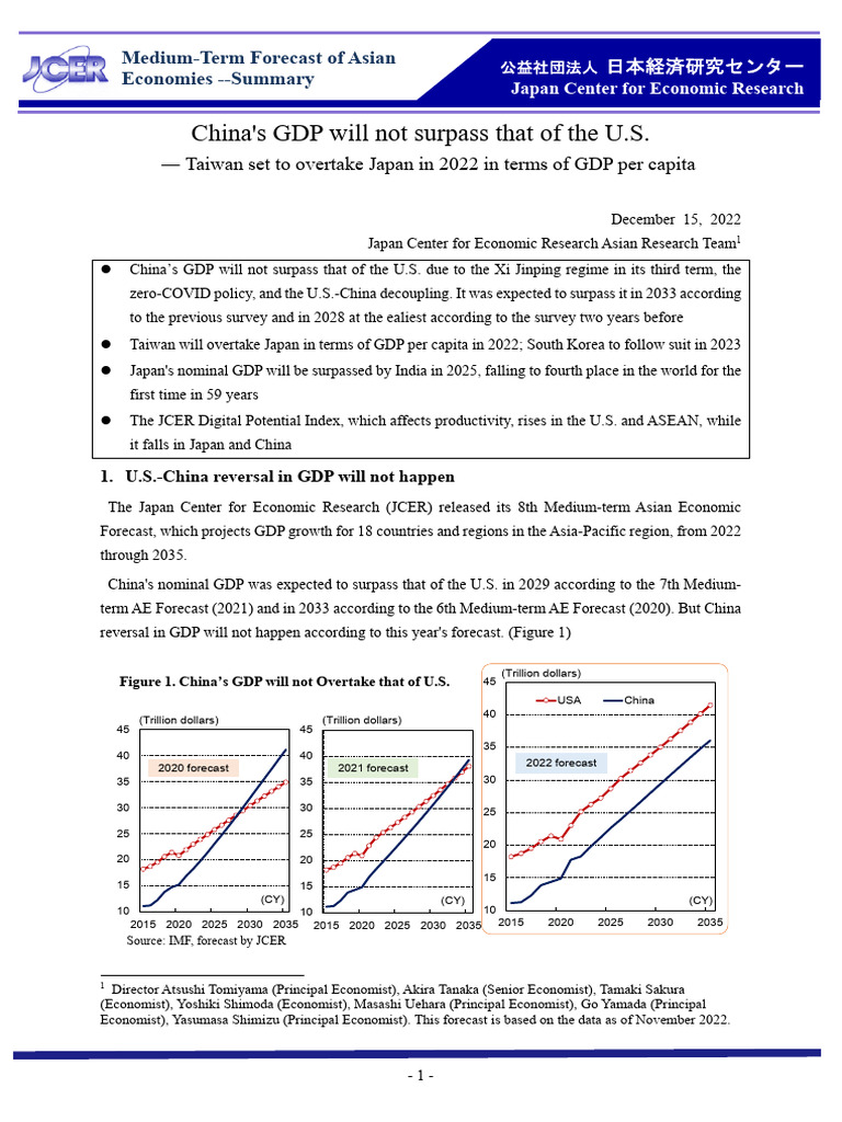 美元计价中美GDP | PDF | Economies | Macroeconomics