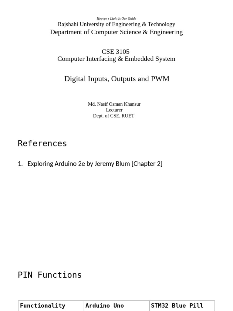 Lec3digital Inputs Outputs Pwm Pdf Parameter Computer Programming Arduino