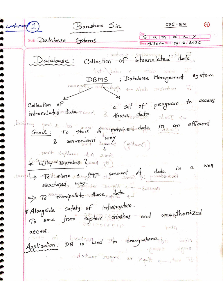 Database Systems - Barshon Sir Complete (Ratul) | PDF