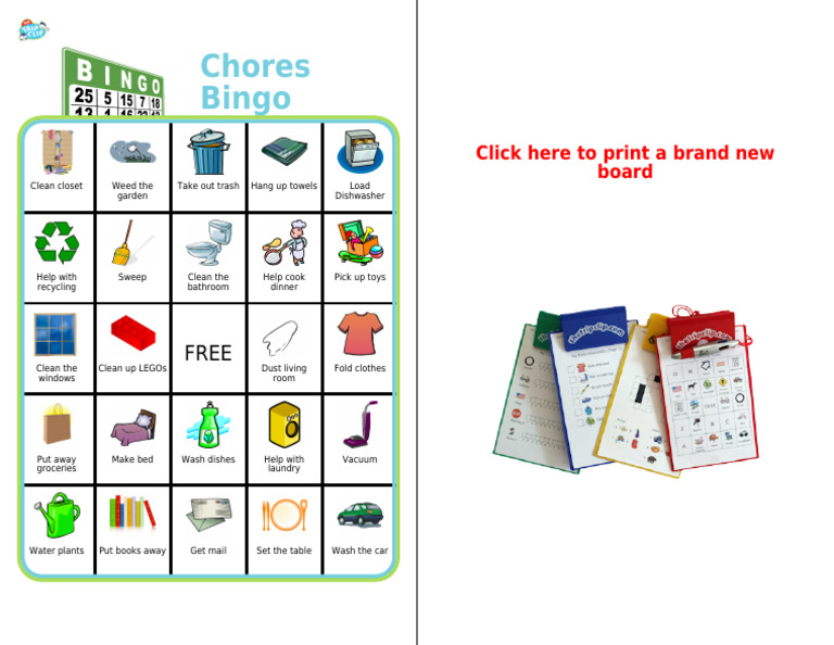 Chores Bingo Free Printable | PDF