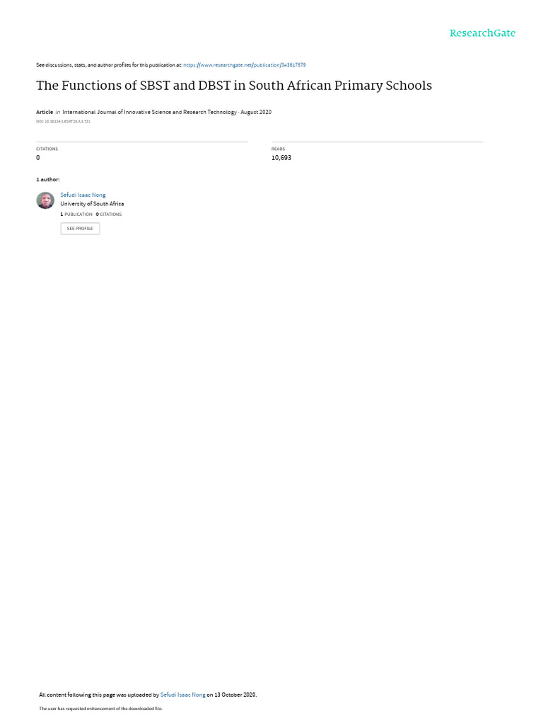 The Functions of SBST and DBST in South African PR | PDF | Inclusion ...