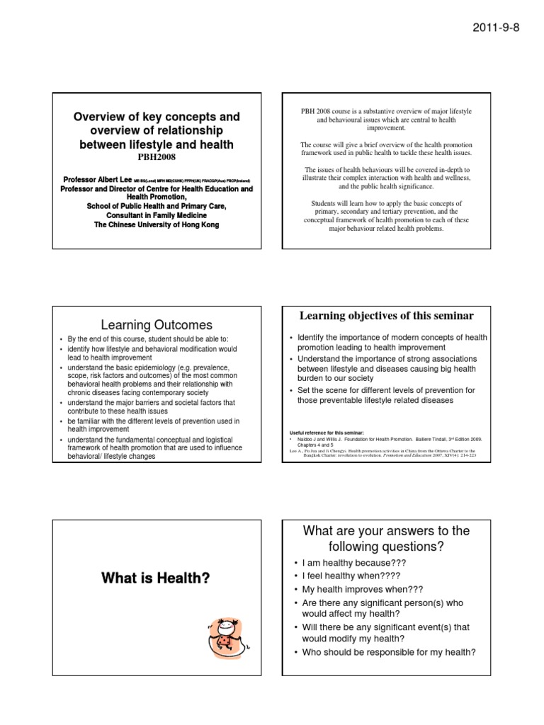 Lecture 1 - Introduction Handouts | PDF | Health Promotion | Preventive ...