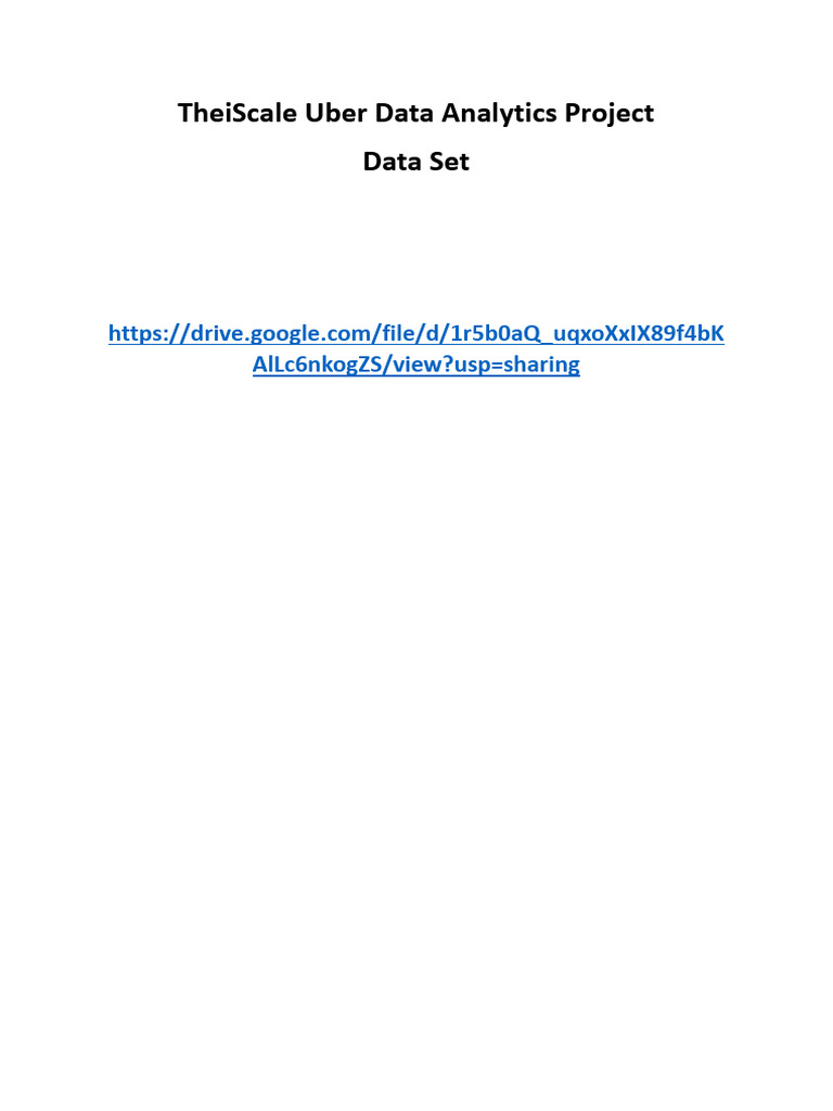 TheiScale Uber Project Data Set | PDF