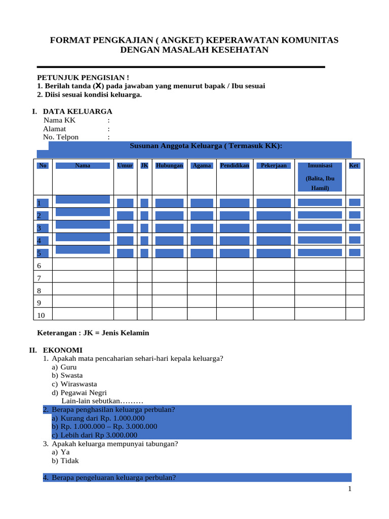 contoh kuesioner | PDF