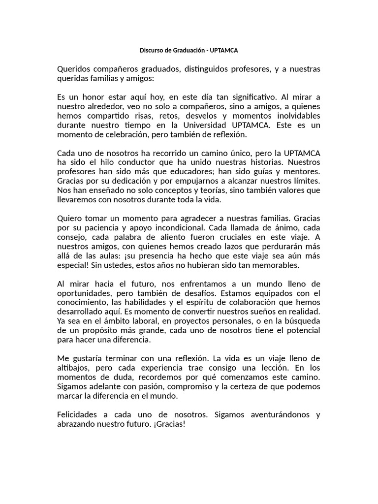 Discurso María Ovalles TO | PDF