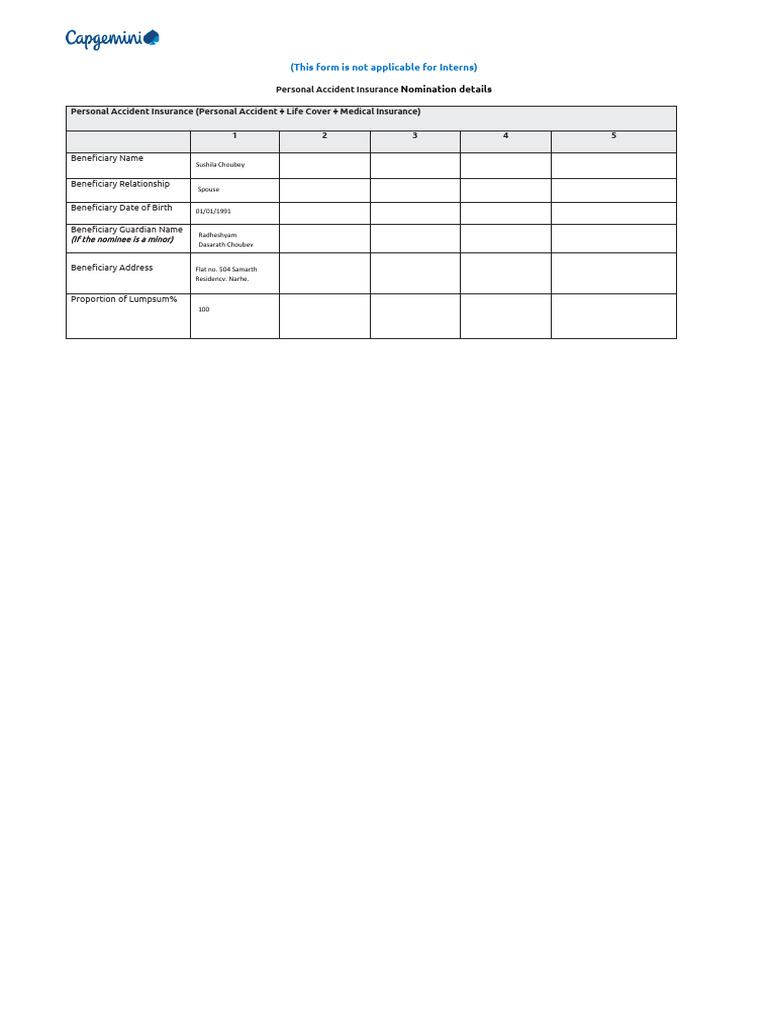 CG Insurance Nomination Form | PDF | Insurance | Business