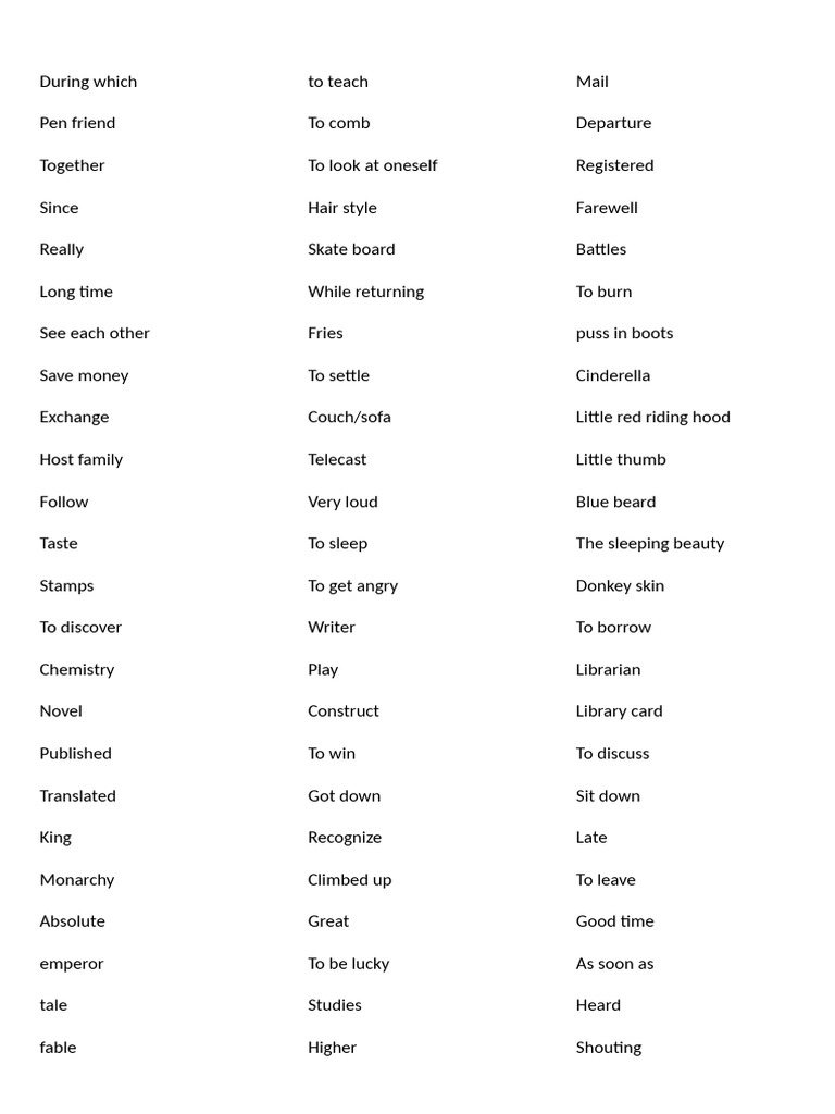 FRENCH Vocabulary | PDF