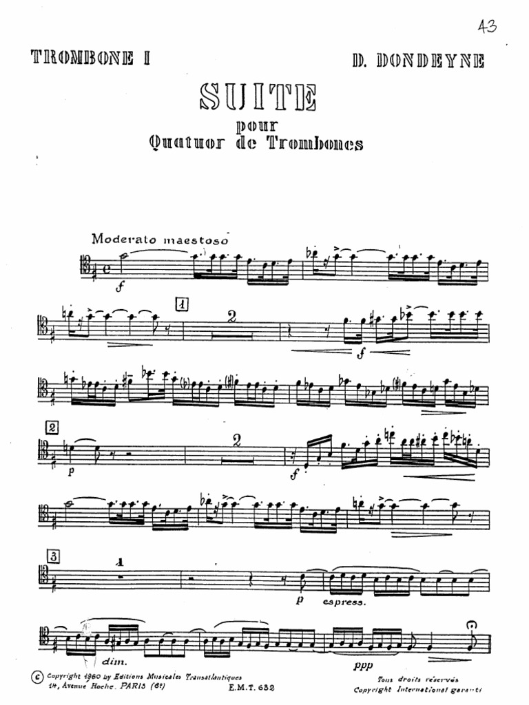 Suite Pour Quatuor de Trombones | PDF
