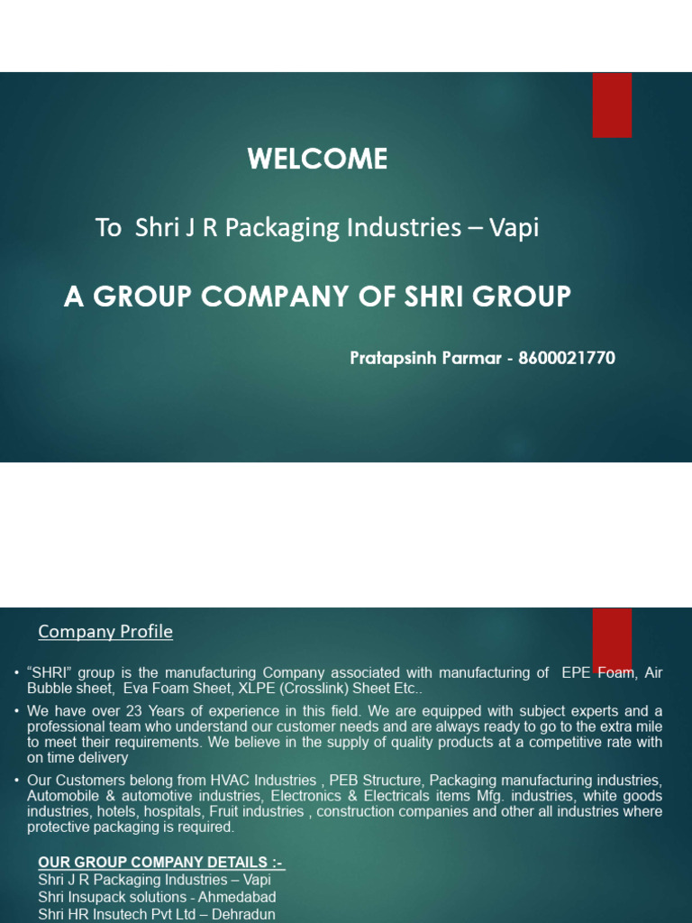 Shri JR Packaging Industries Company Profile - 250520 - 124042 | PDF ...