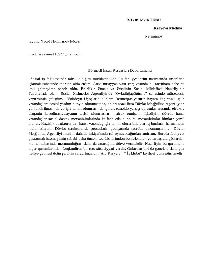 İstək Məktubu | PDF