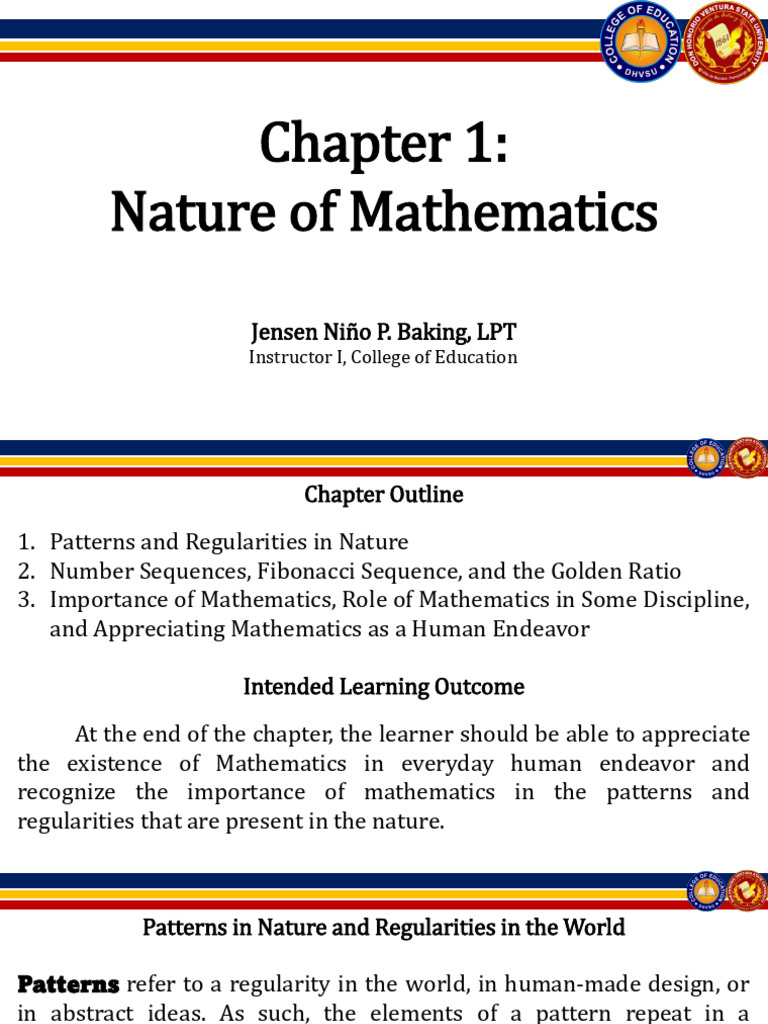 2024 Chapter 1 Nature of Mathematics | PDF | Pattern | Rotation