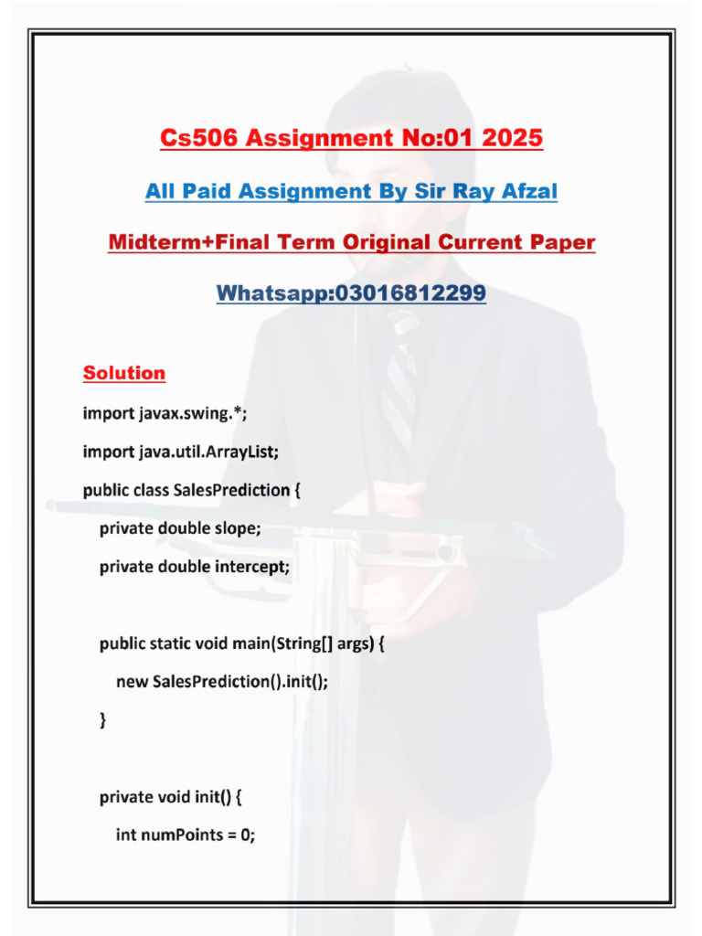 Cs506 Assignment No-01 2025 by Sir Ray Afzal | PDF